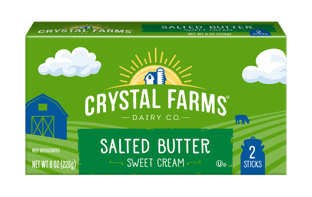 Salted Butter Quarters - 2 Sticks | Crystal Farms