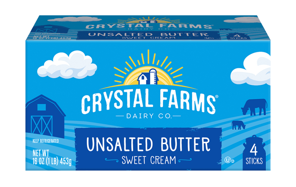 Unsalted Butter Quarters | Crystal Farms