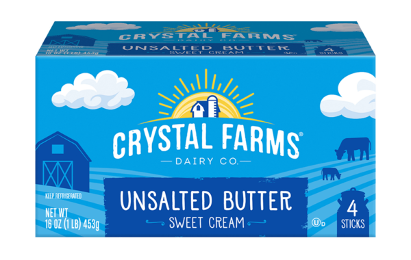 Unsalted Butter Quarters | Crystal Farms