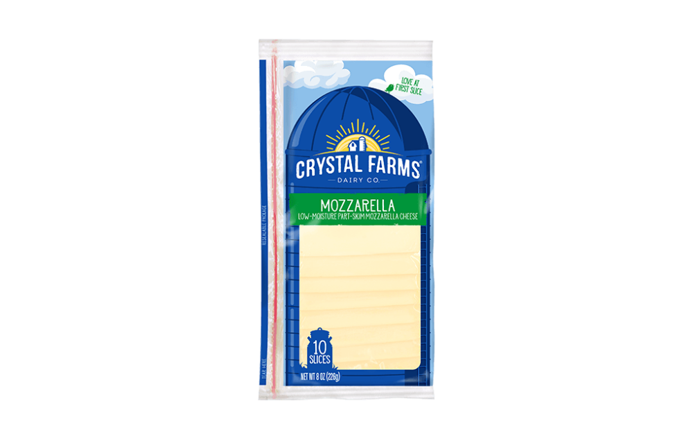 Mozzarella Natural Sliced Cheese | Crystal Farms