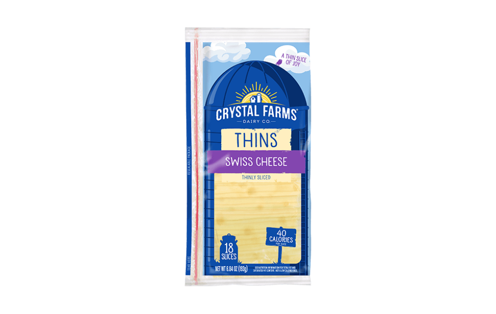 Swiss Natural Thin Sliced Cheese | Crystal Farms