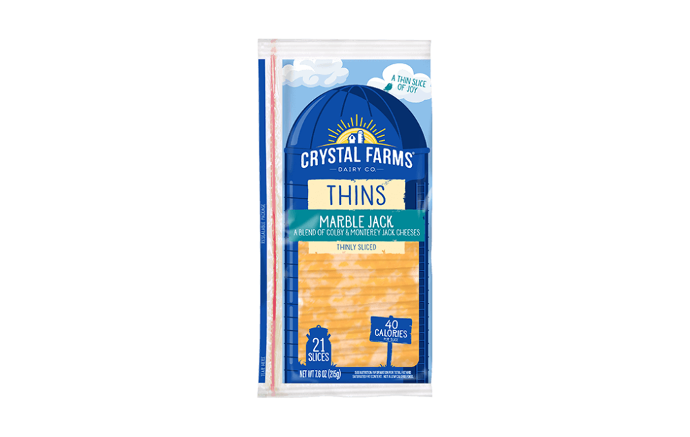 Marble Jack Natural Thin Sliced Cheese | Crystal Farms