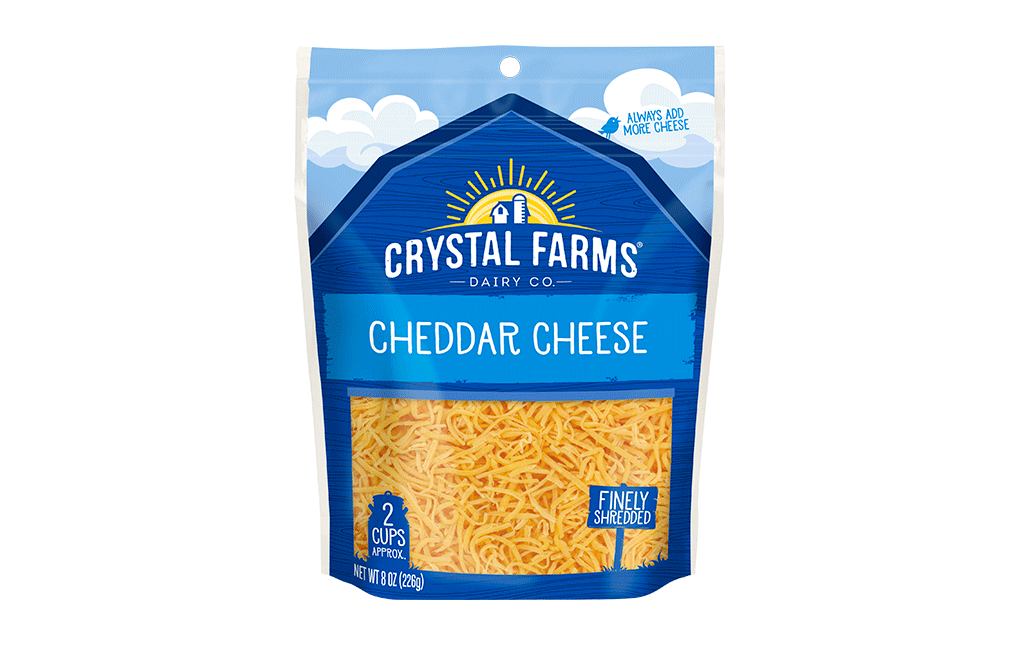 Cheddar Finely Shredded Cheese | Crystal Farms Cheddar Finely Shredded Cheese | Crystal Farms