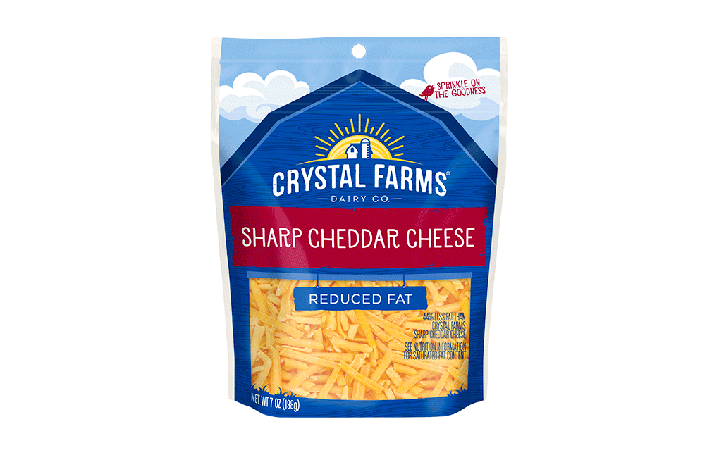 Reduced Fat Sharp Cheddar Shredded Cheese | Crystal Farms