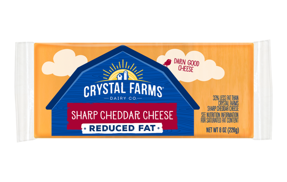 Reduced Fat Sharp Cheddar Cheese | Crystal Farms