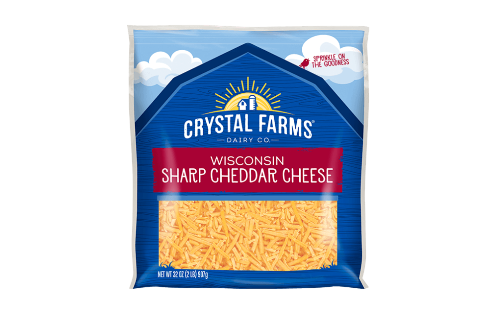 Sharp Cheddar Shredded Cheese | Crystal Farms