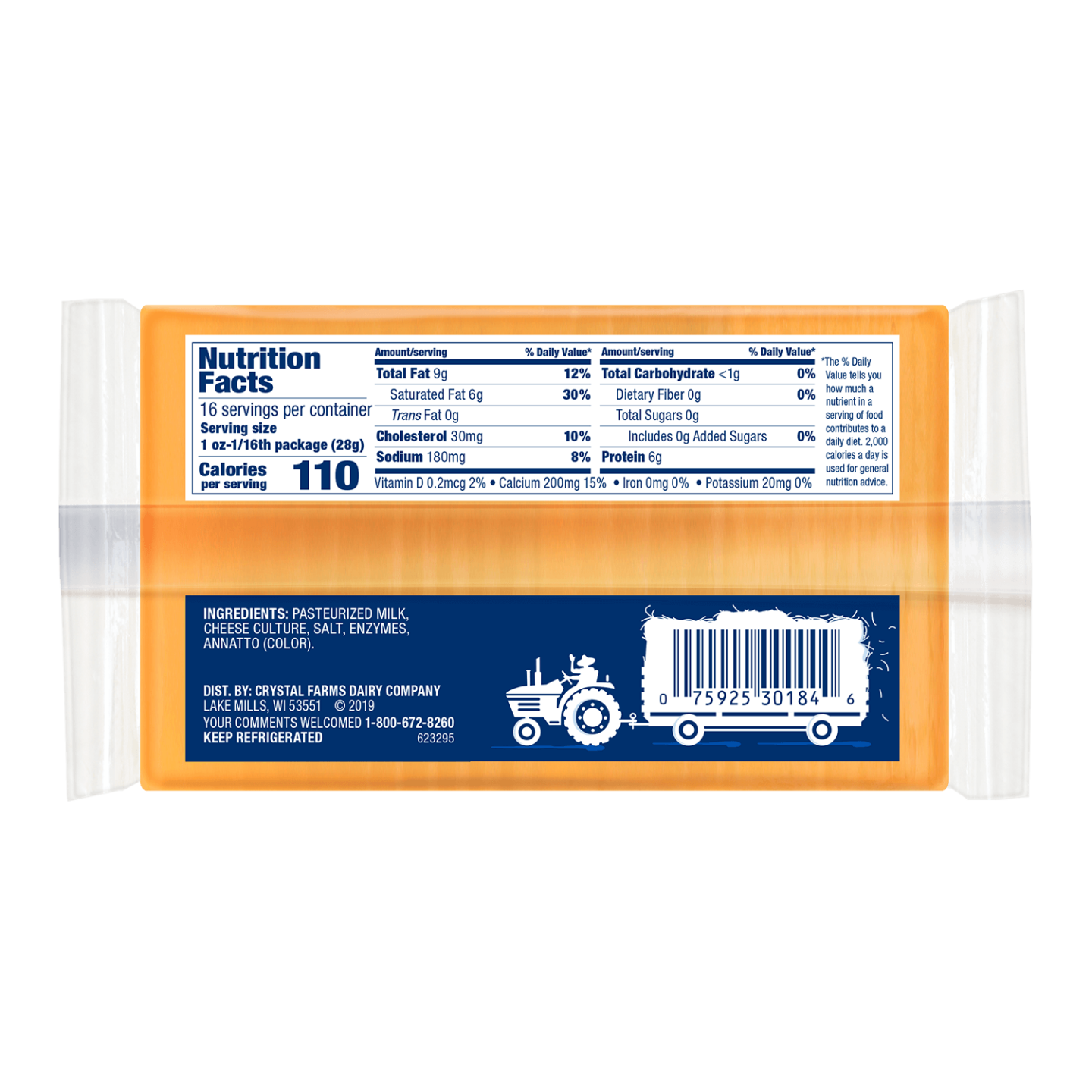 Medium Cheddar Cheese | Crystal Farms