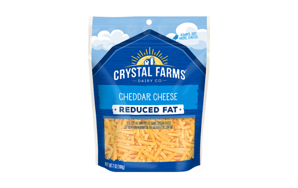 Reduced Fat Cheddar Shredded Cheese | Crystal Farms