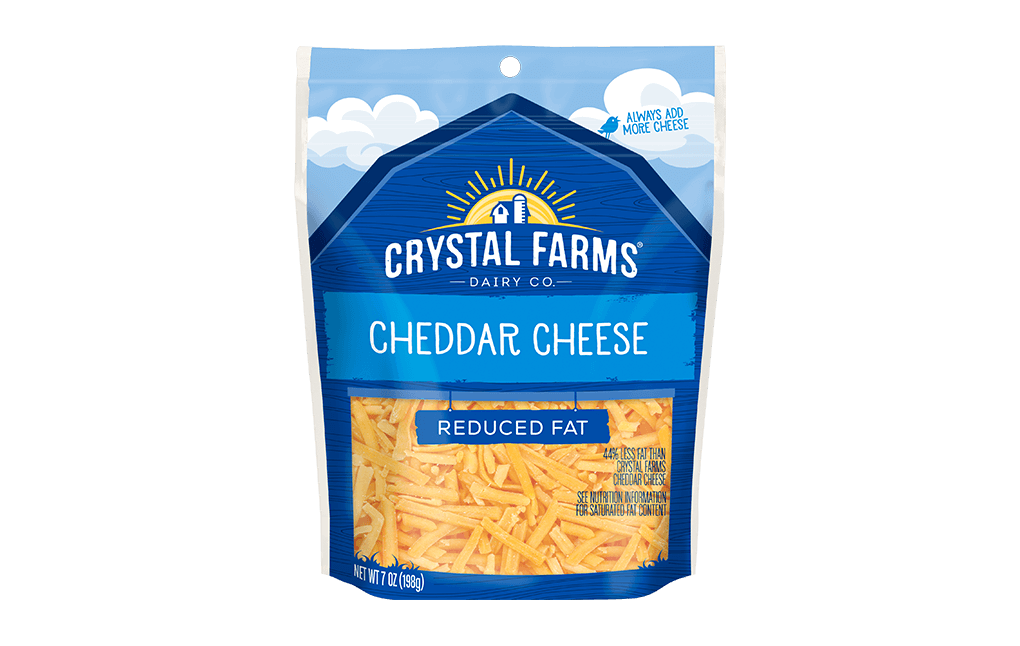 Reduced Fat Cheddar Shredded Cheese | Crystal Farms