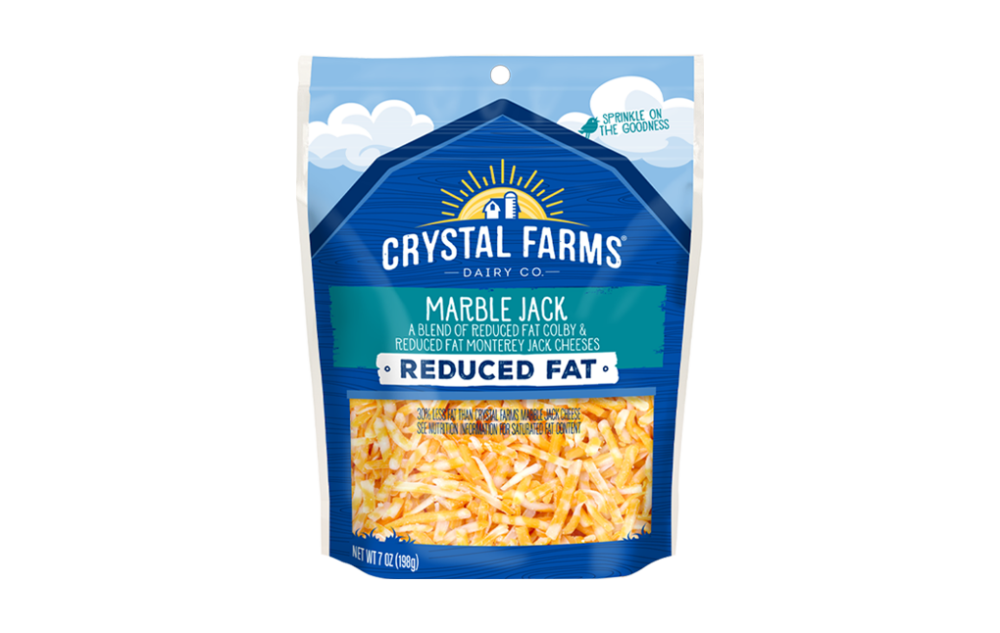 Reduced Fat Marble Jack Shredded Cheese | Crystal Farms