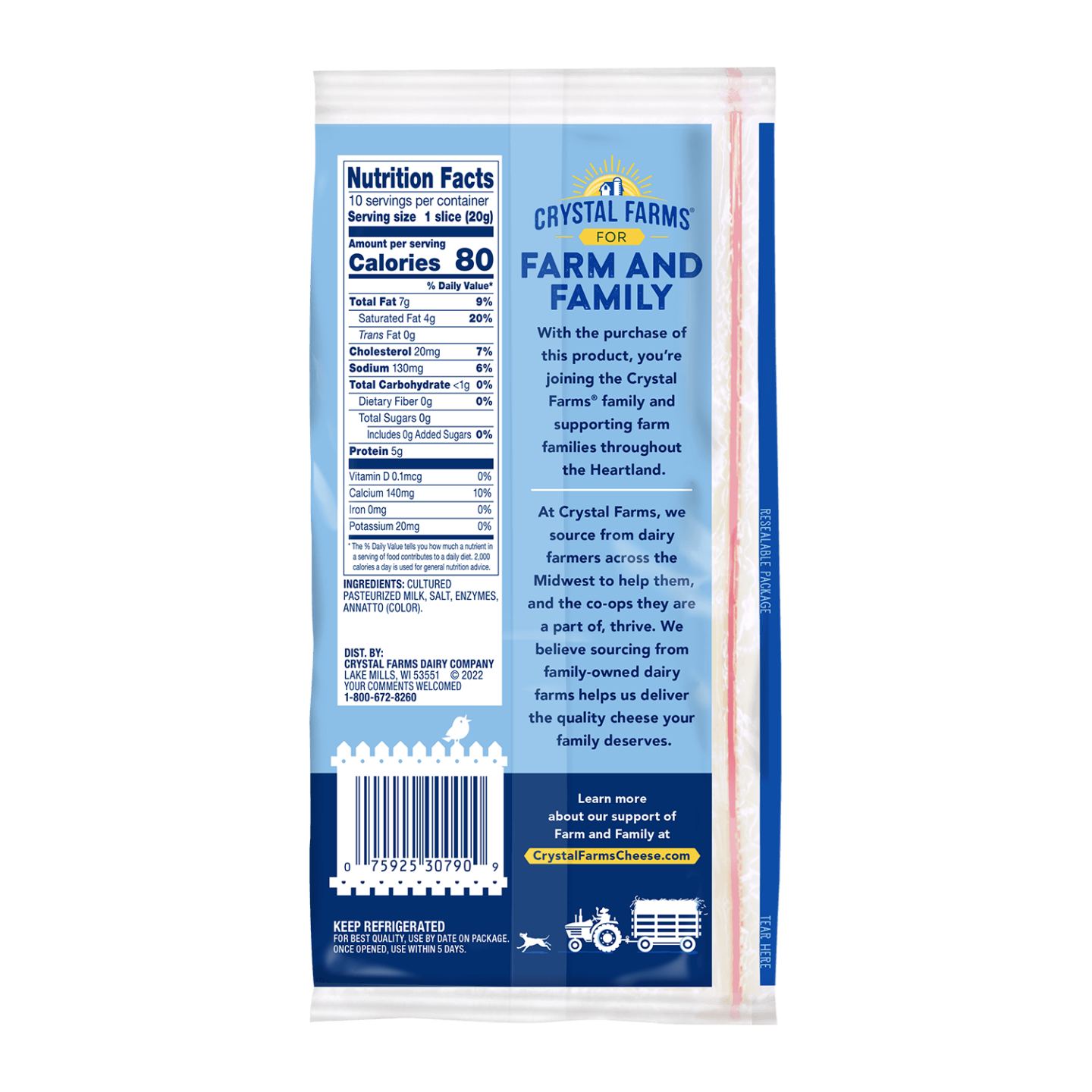 Mild Cheddar Sliced Cheese | Crystal Farms