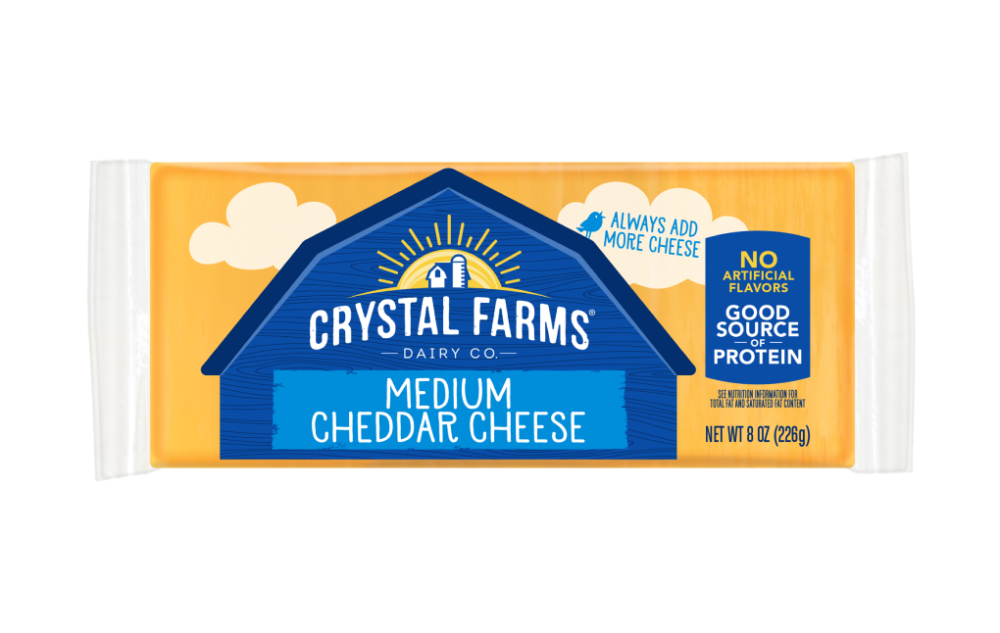Medium Cheddar cheese | Crystal Farms