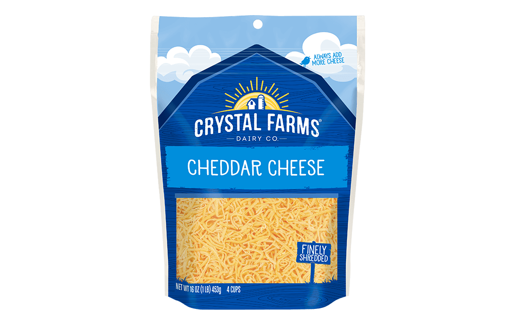 Sharp Cheddar Shredded Cheese | Crystal Farms