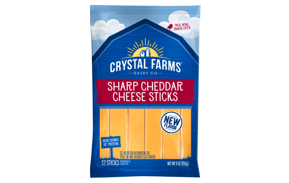 Sharp Cheddar Stick Cheese | Crystal Farms