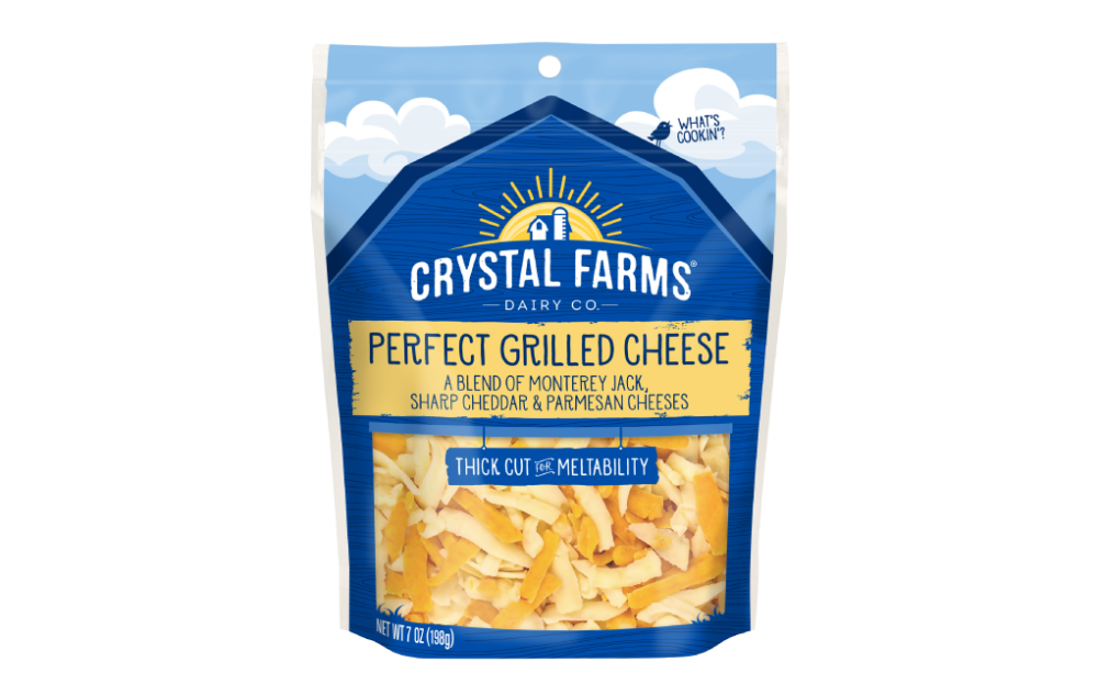 Thick Cut Shredded Perfect Grilled Cheese | Crystal Farms Thick Cut Shredded Perfect Grilled Cheese | Crystal Farms
