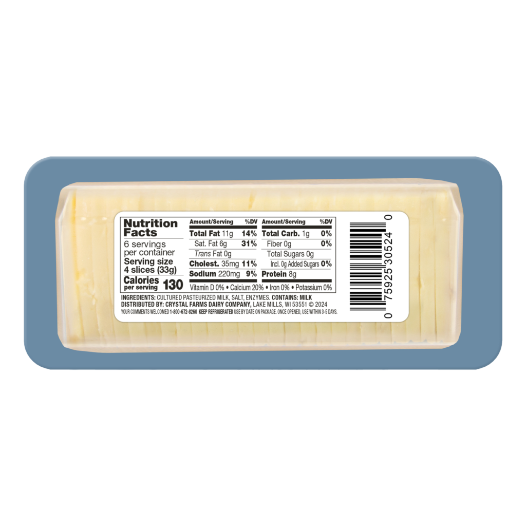 White Sharp Cheddar Cracker Cut Cheese | Crystal Farms
